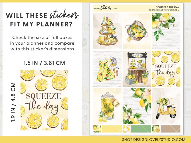 Weekly Planner Sticker Kit Lemon Stickers Summer Stickers - Etsy