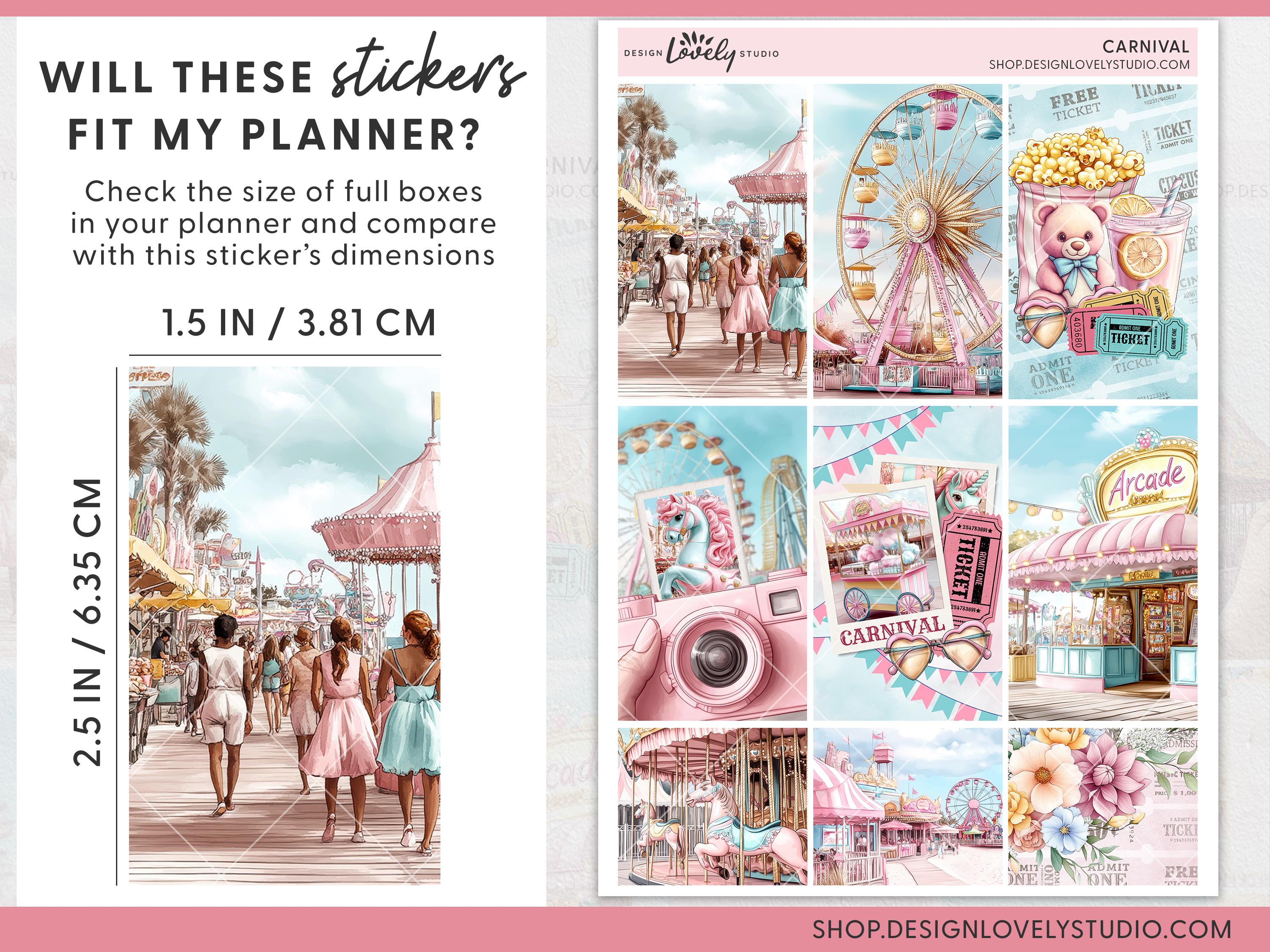 Carnival Printable Planner Stickers Bundle, Monthly, Weekly, and ...