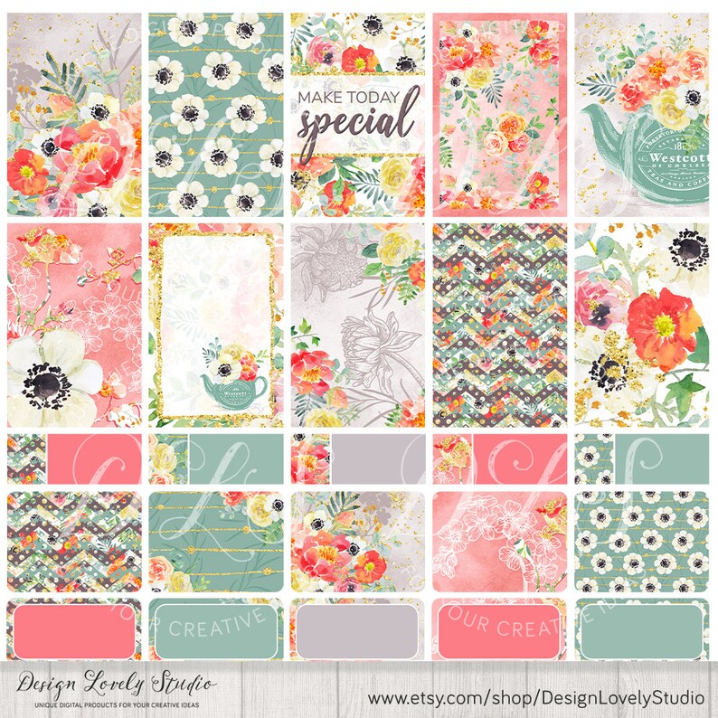 PRINTABLE Happy Planner Stickers Weekly Stickers Kit Floral - Etsy