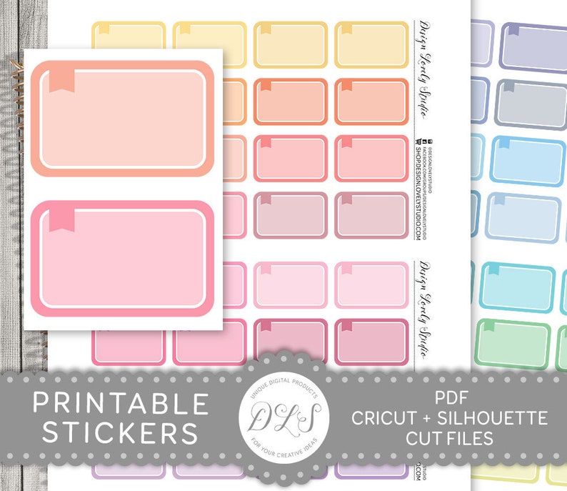 Printable Half Box Stickers Multicolor Half Box Planner - Etsy