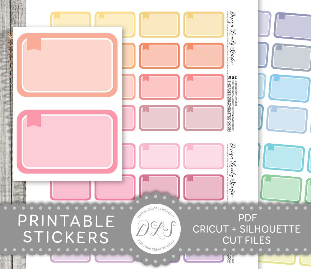 Printable Half Box Stickers Multicolor Half Box Planner - Etsy