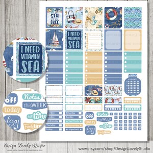 Printable Beach Planner Stickers, Mini Happy Planner Stickers Kit ...