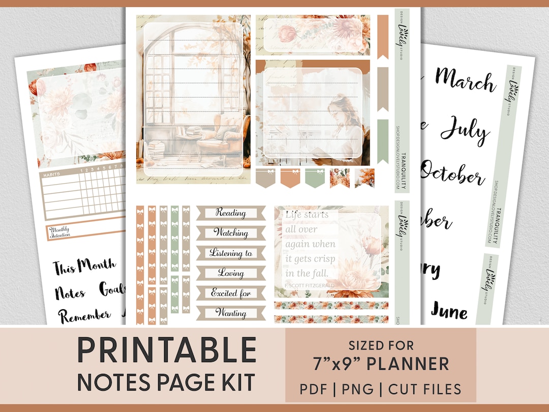 October Notes Page Kit, November Notes Page Kit, September Notes Page ...
