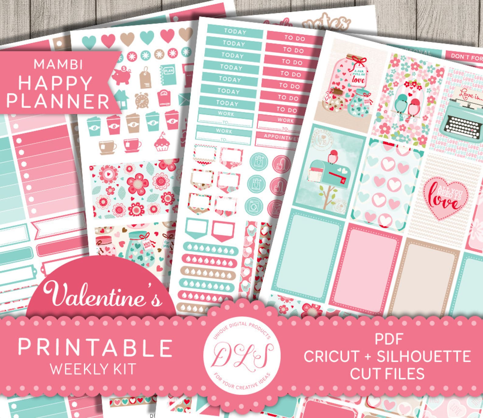 Happy Planner February Weekly Planner Kit Valentine's - Etsy