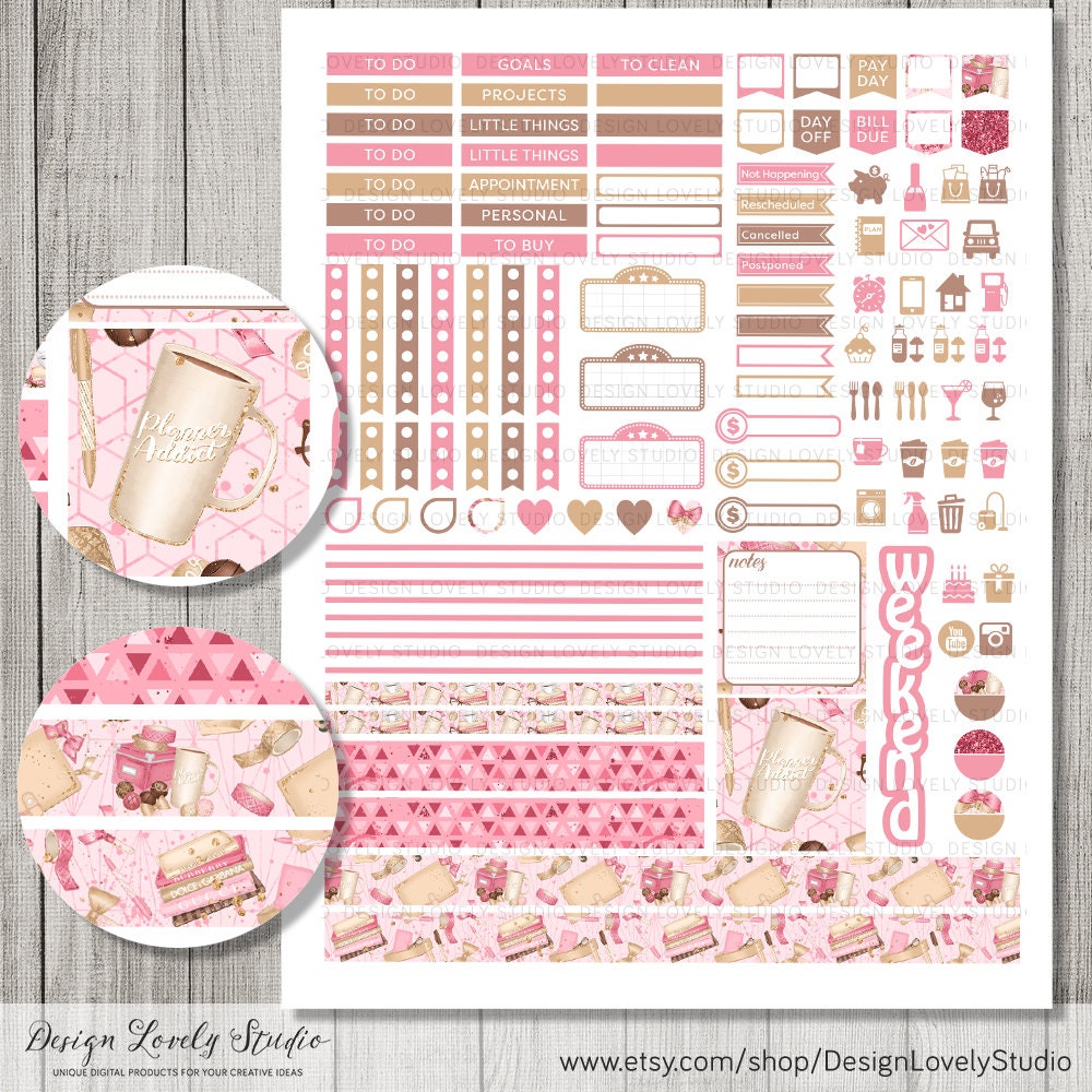 Planner Girl Stickers Printable Mini Happy Planner Stickers - Etsy