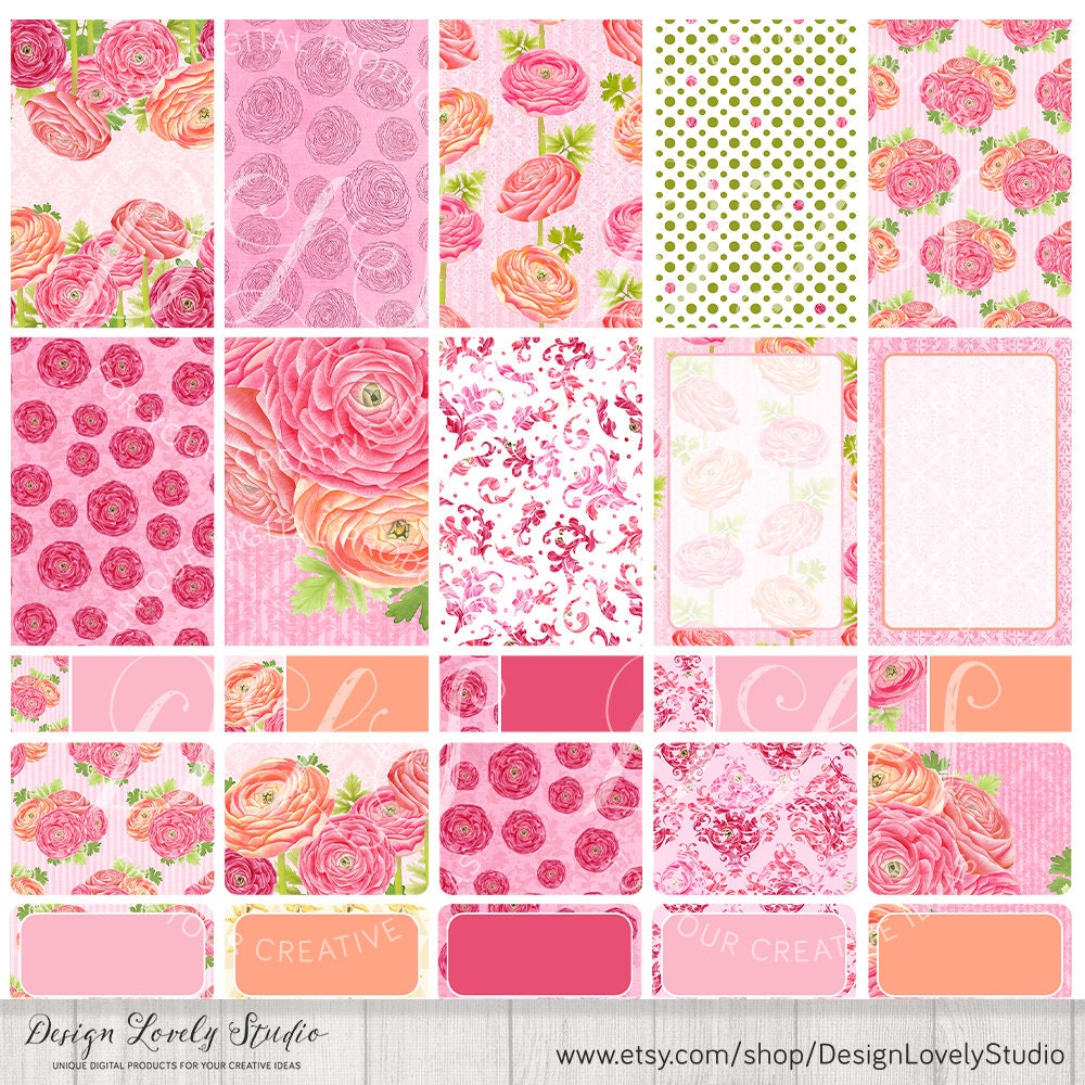Happy Planner PRINTABLE Weekly Kit, Pink Floral Planner Stickers, Happy ...