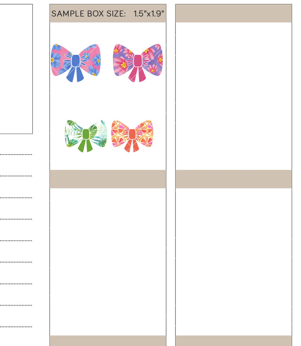 Printable Bow Planner Stickers Multicolor Bow Planner | Etsy