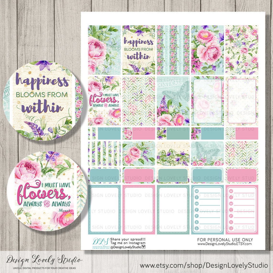 Printable Happy Planner Weekly Kit, Spring Planner Printables, Happy ...