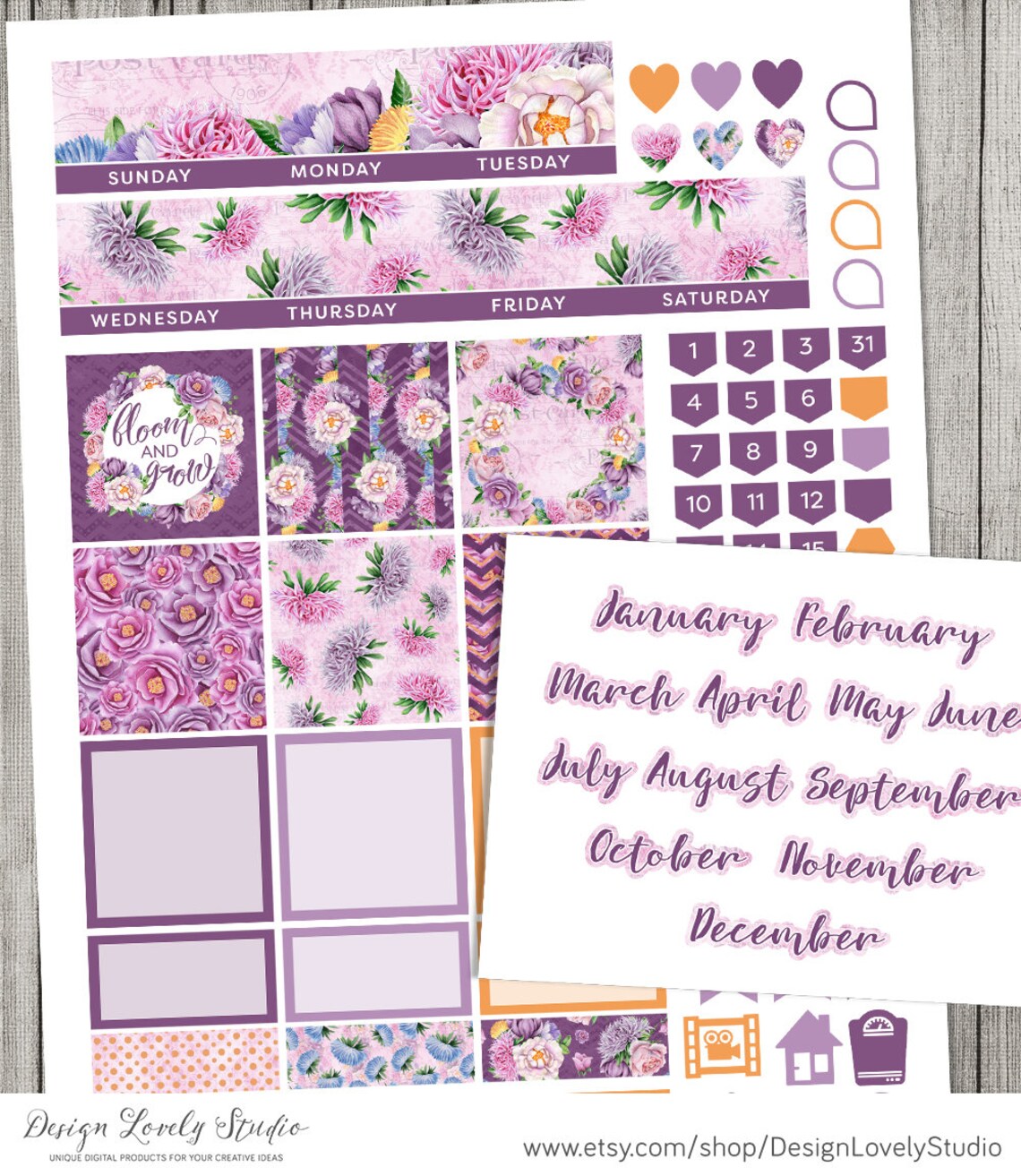 Happy Planner Monthly Sticker Kit Happy Planner Monthly - Etsy