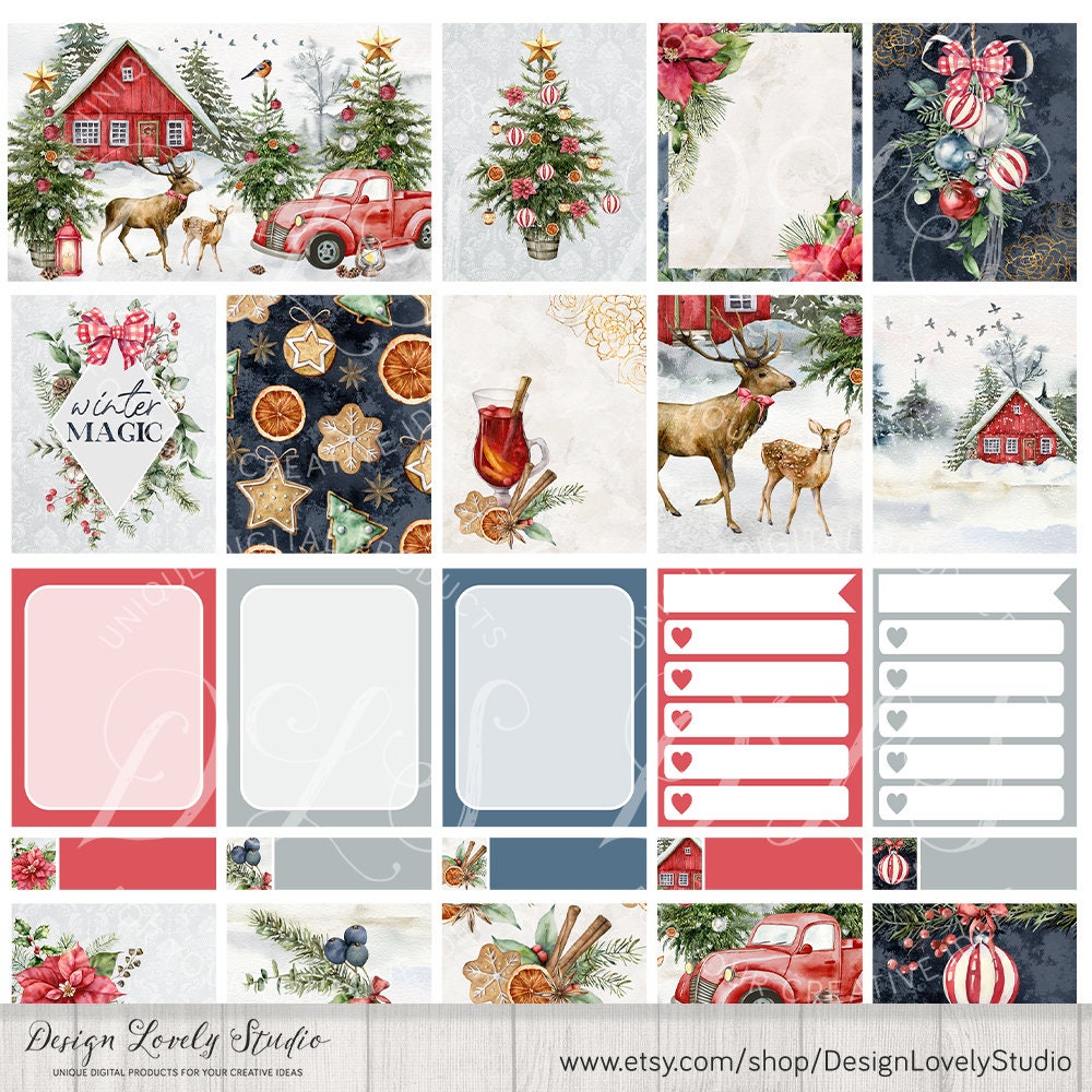 CHRISTMAS Planner Stickers Printable Stickers Weekly Sticker | Etsy