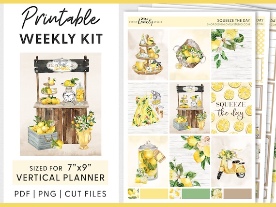 Weekly Planner Sticker Kit Lemon Stickers Summer Stickers - Etsy
