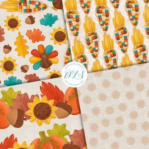Thanksgiving Digital Paper, Thanksgiving Digital Background ...