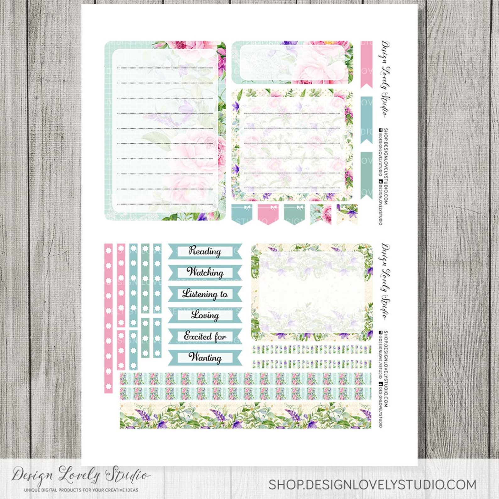 Printable NOTES PAGE Stickers for Erin Condren Life Planner | Etsy