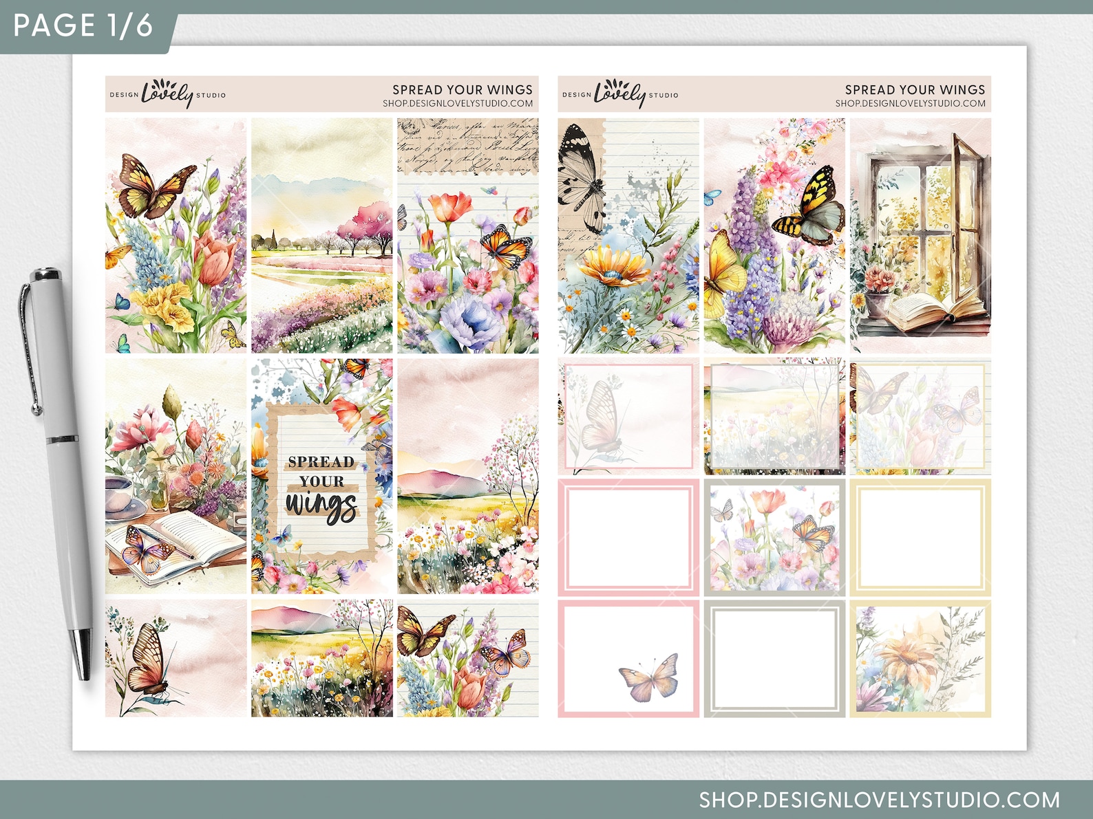 Butterfly Planner Stickers, Spring Stickers, Summer Stickers, Printable ...