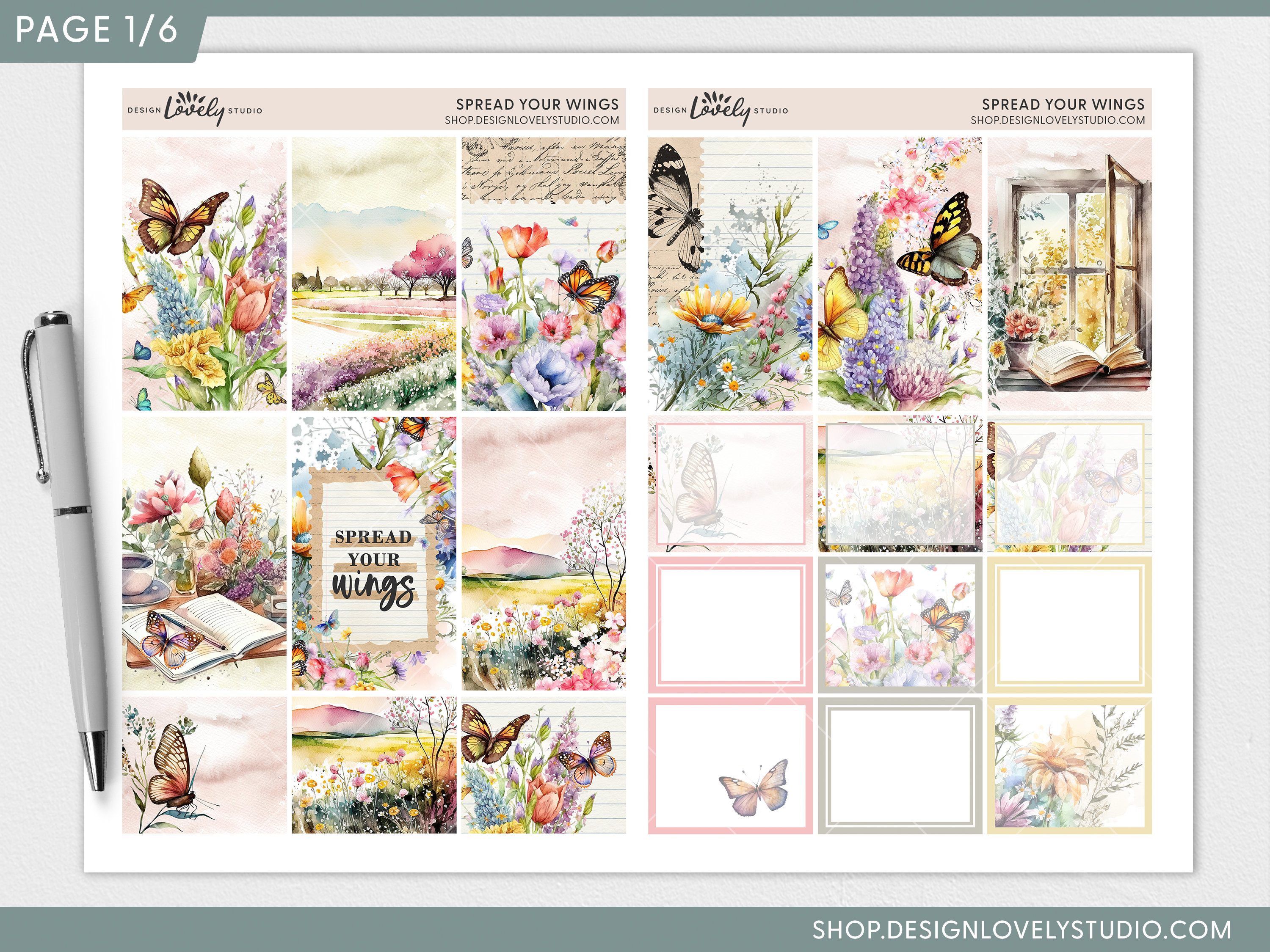 Butterfly Planner Stickers, Spring Stickers, Summer Stickers, Printable ...