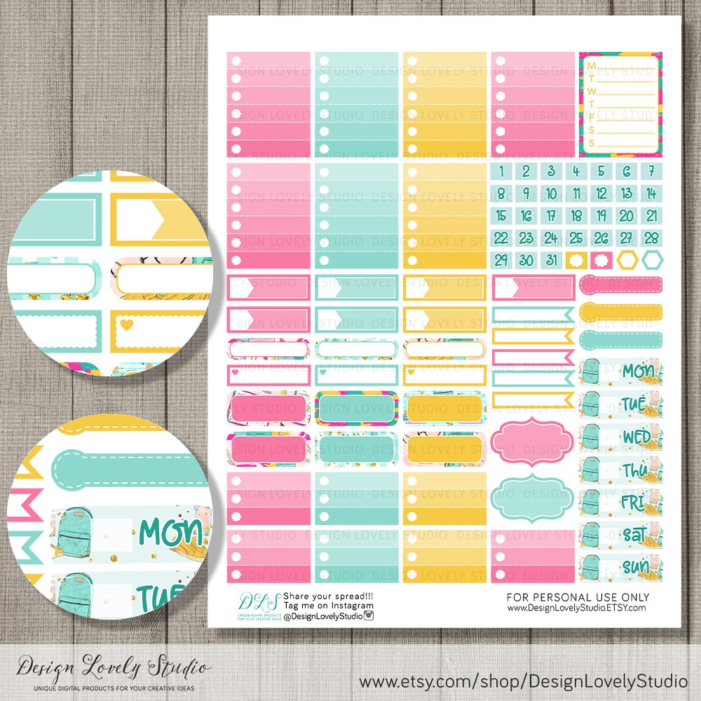 BACK TO SCHOOL Planner Stickers Printable Back to School | Etsy