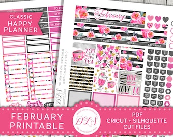 February Monthly Kit Happy Planner February Stickers | Etsy