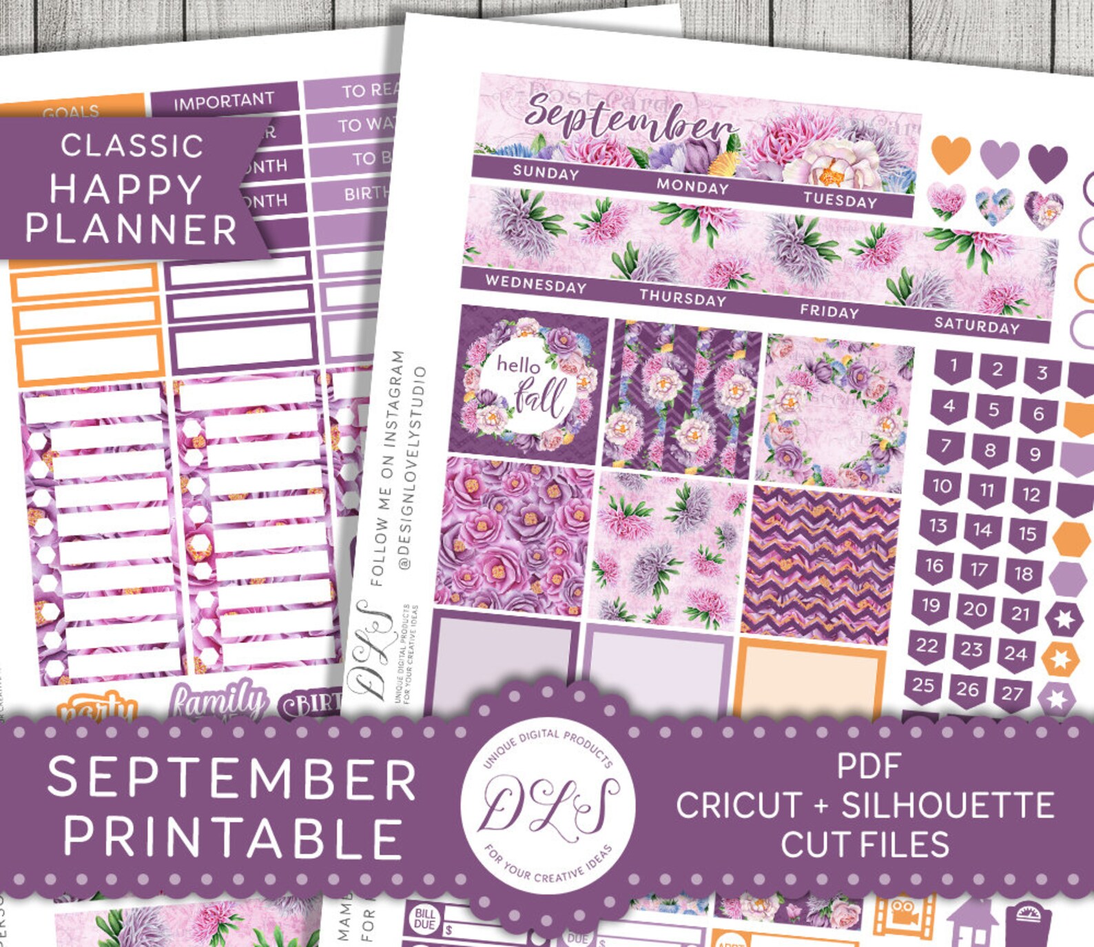 Happy Planner September Monthly Kit Printable September | Etsy