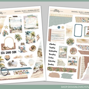 Printable Journaling Sticker Kit, Beach Journaling Stickers, Journaling ...