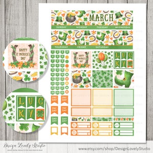March Monthly Kit, Printable March Planner Stickers, Fits Erin Condren ...
