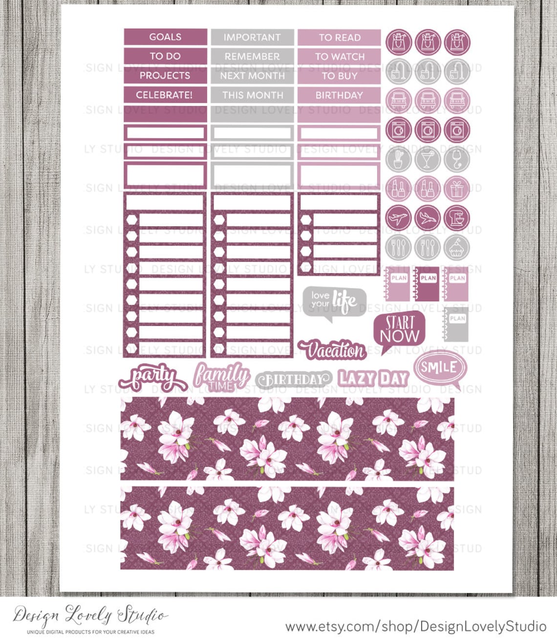 Happy Planner PRINTABLE Stickers Kit Happy Planner Monthly - Etsy