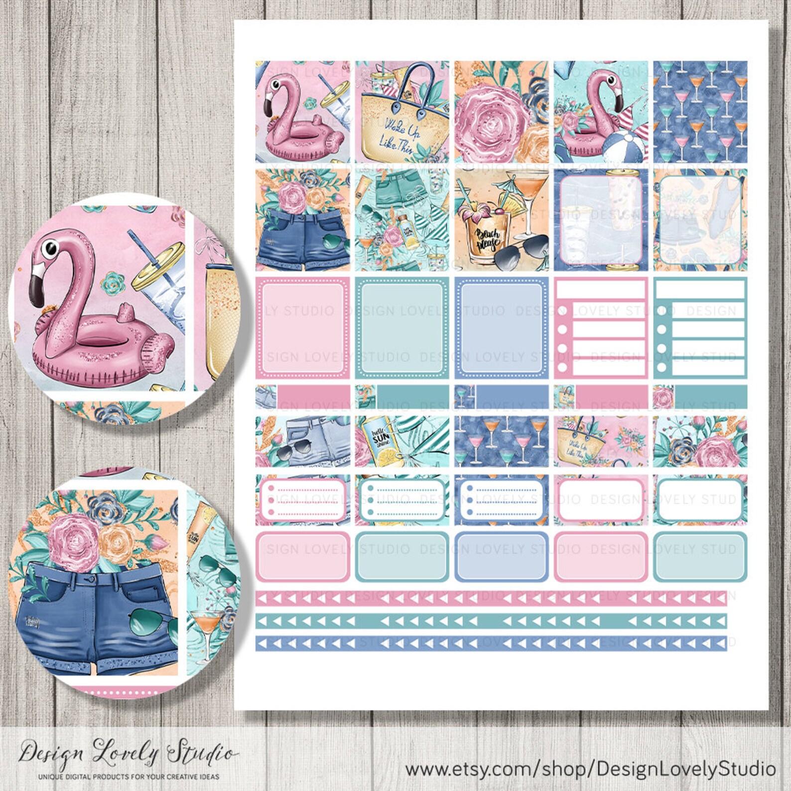 PRINTABLE Summer Planner Stickers Beach Day Planner Stickers | Etsy