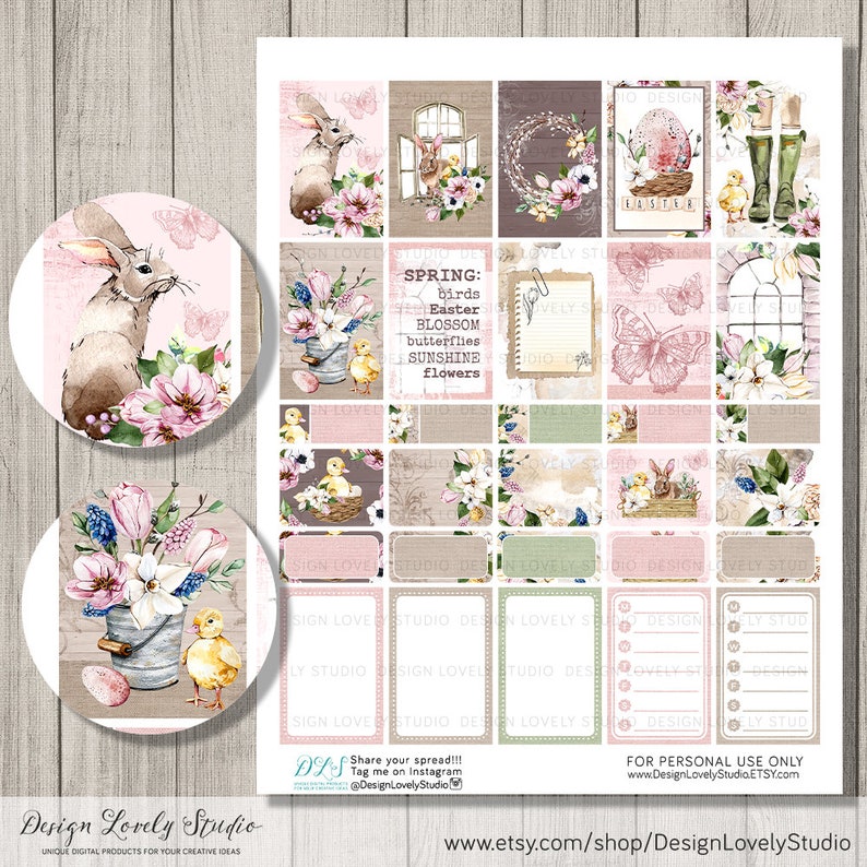 Happy Planner Printable Weekly Kit Easter Planner Stickers - Etsy
