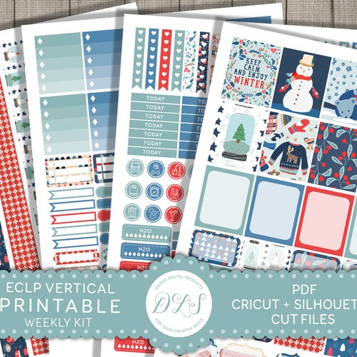 WINTER Printable Stickers EC Planner Stickers Erin Condren - Etsy