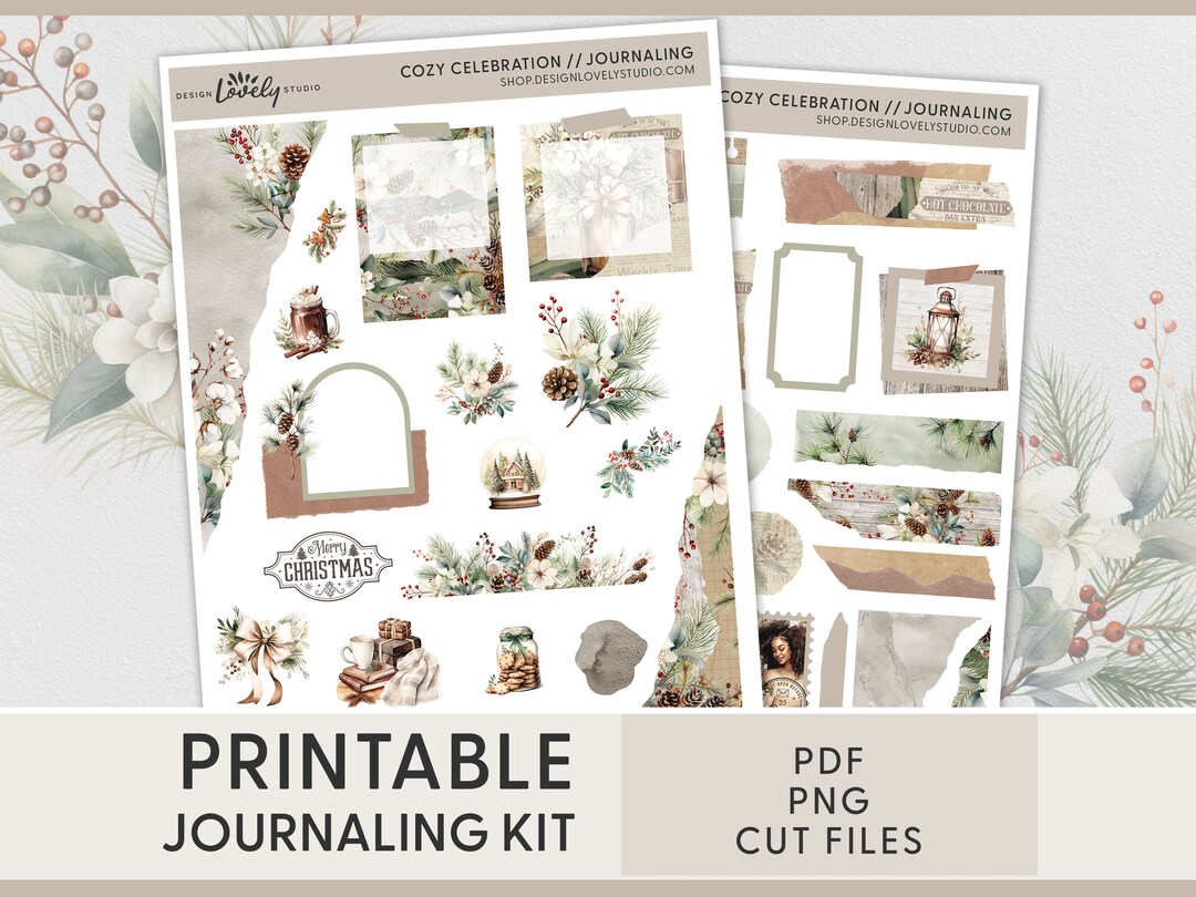 Christmas Journaling Stickers, Christmas Deco Stickers, Christmas ...