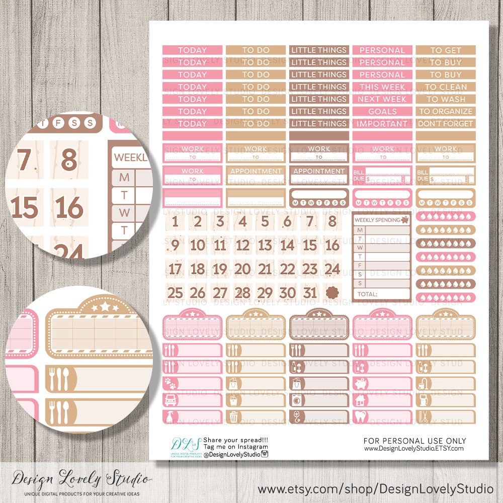 Printable Planner Girl Planner Stickers, Planner Girl Stickers Weekly ...