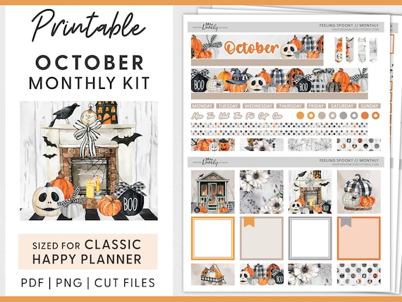 October Planner Stickers Happy Planner Monthly Sticker Kit - Etsy