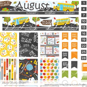 Back to School Planner Stickers, Mini Happy Planner Stickers Kit, Back ...