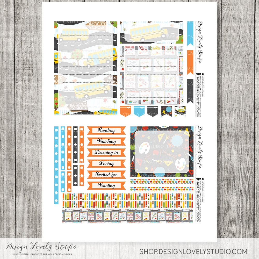 Back to School Notes Page Stickers, Printable ECLP Notes Page Stickers ...