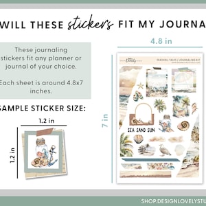 Printable Journaling Sticker Kit, Beach Journaling Stickers, Journaling ...