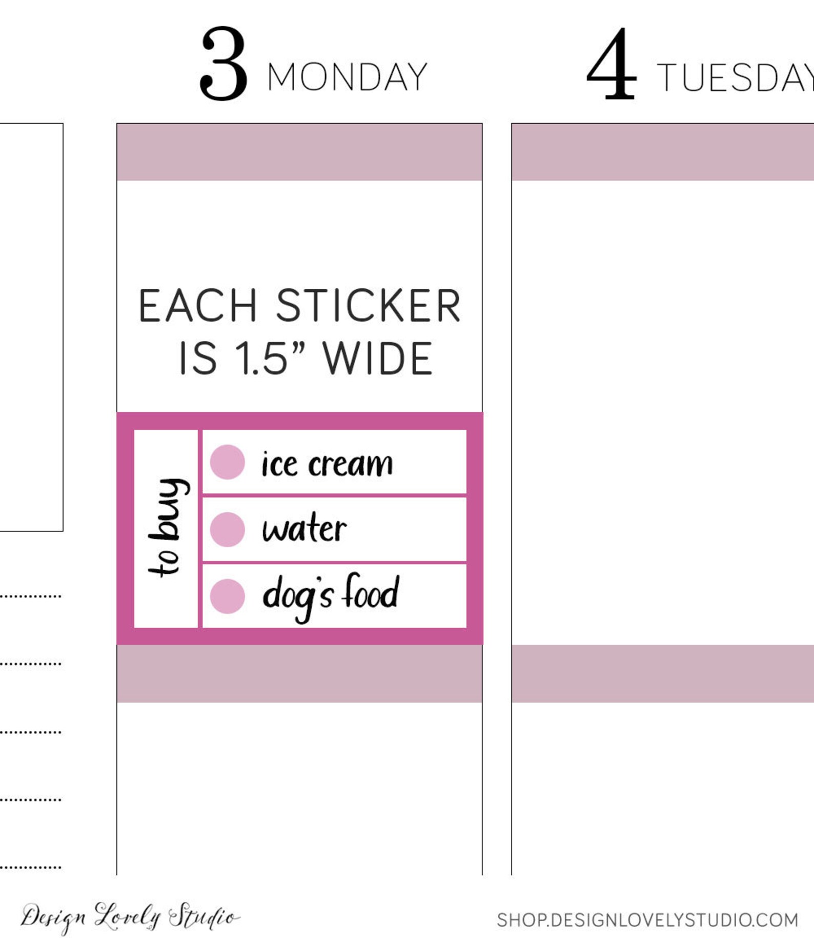 Printable Checklist Stickers Half Box Checklist Planner | Etsy