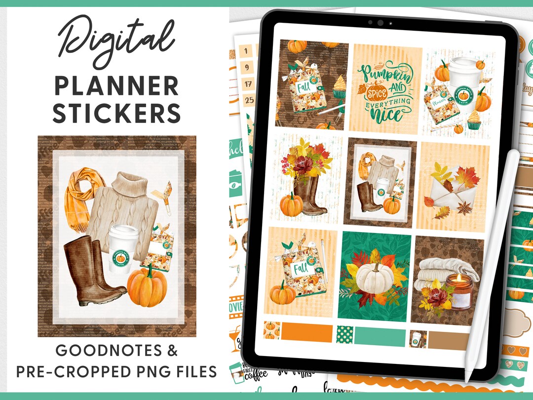 Goodnotes Stickers, November Digital Planner Stickers, Pumpkin Spice ...