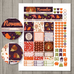 NOVEMBER Happy Planner, November Monthly Kit, Mambi November, November ...
