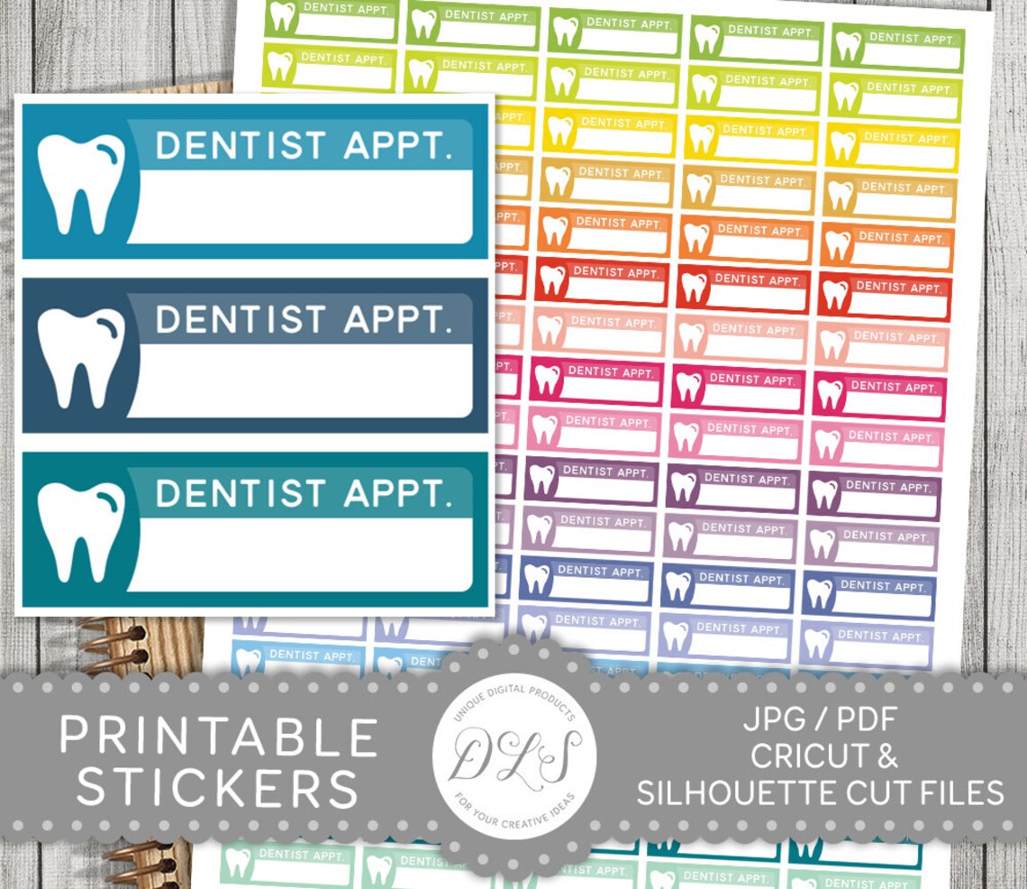 Dentist Stickers, Dentist Planner Stickers, Dentist Appointment ...
