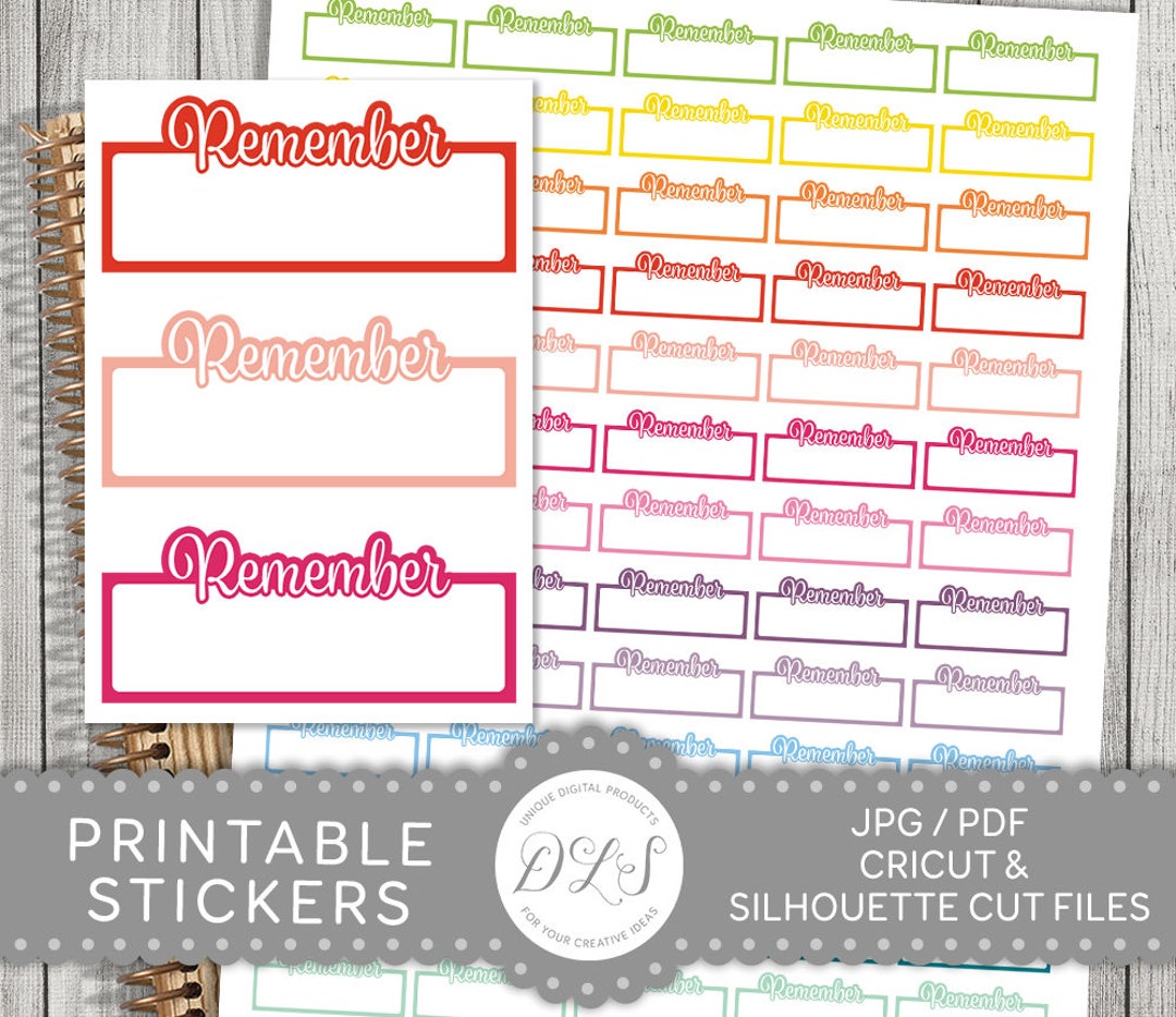 Remember Planner Stickers, Remember Stickers, Reminder Stickers ...