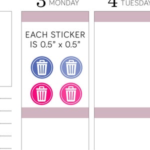 Garbage Icon Stickers, Trash Icon Stickers, Trash Planner Stickers ...