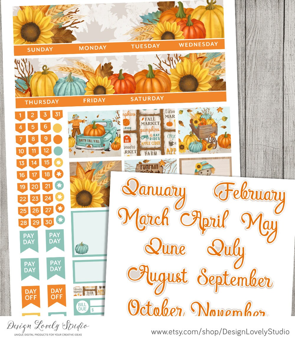 Fall Monthly Kit Printable September Monthly Printable Kit - Etsy