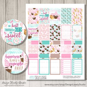Printable Happy Planner Weekly Stickers Kit, Bakery Planner Stickers ...