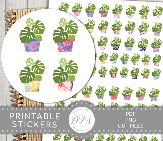 PRINTABLE Water Plants Planner Stickers Houseplants Care | Etsy