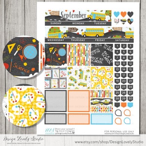 Big Happy Planner September Stickers Kit, Back to School Monthly Kit ...