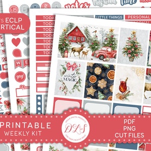 CHRISTMAS Planner Stickers, Printable Stickers, Weekly Sticker Kit ...