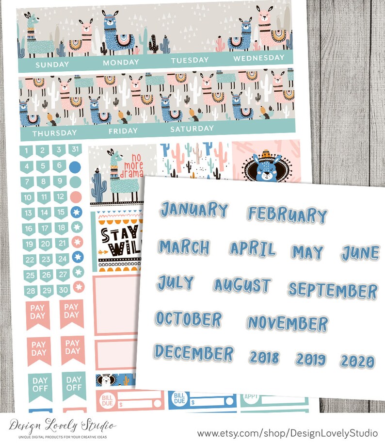 Printable Monthly Stickers ECLP Monthly Printable EC Monthly - Etsy