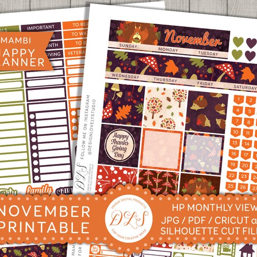 Mini Happy Planner November November Monthly Printable Kit - Etsy