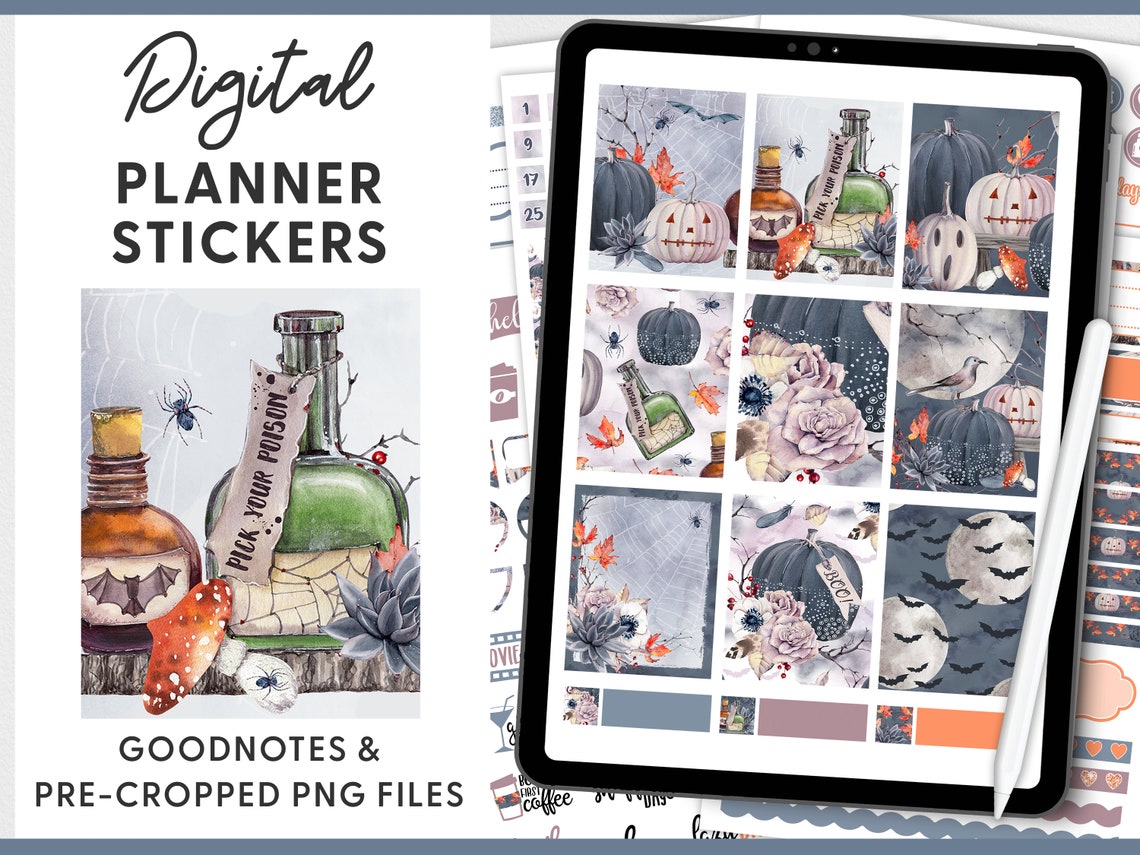 Halloween Digital Stickers Goodnotes Stickers Digital - Etsy