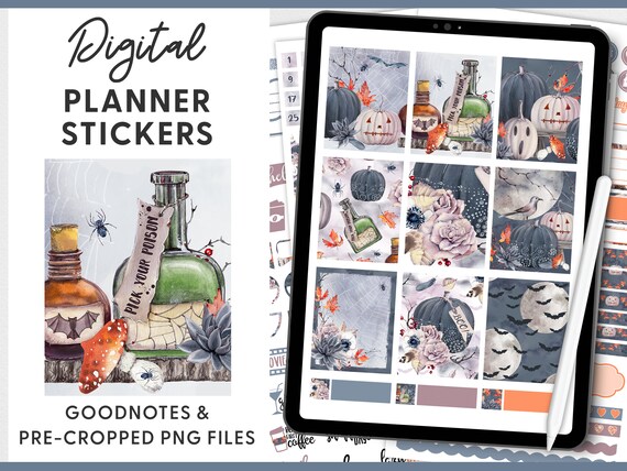 Halloween Digital Stickers Goodnotes Stickers Digital - Etsy