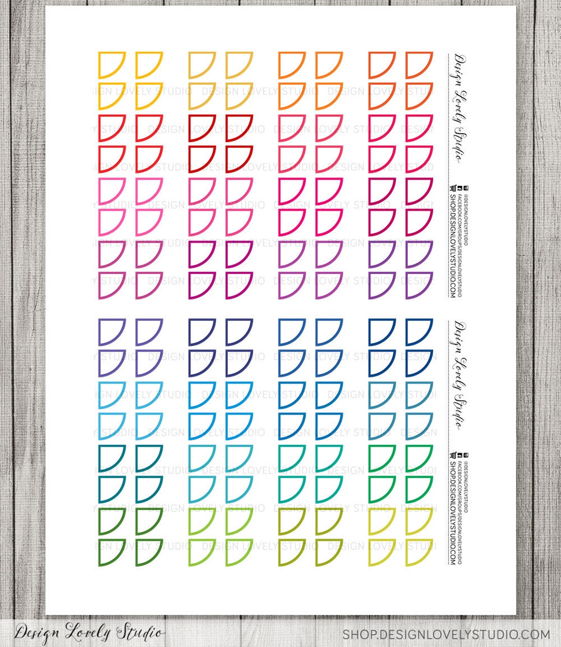 Printable Corner Planner Stickers Multicolor Corner Planner - Etsy